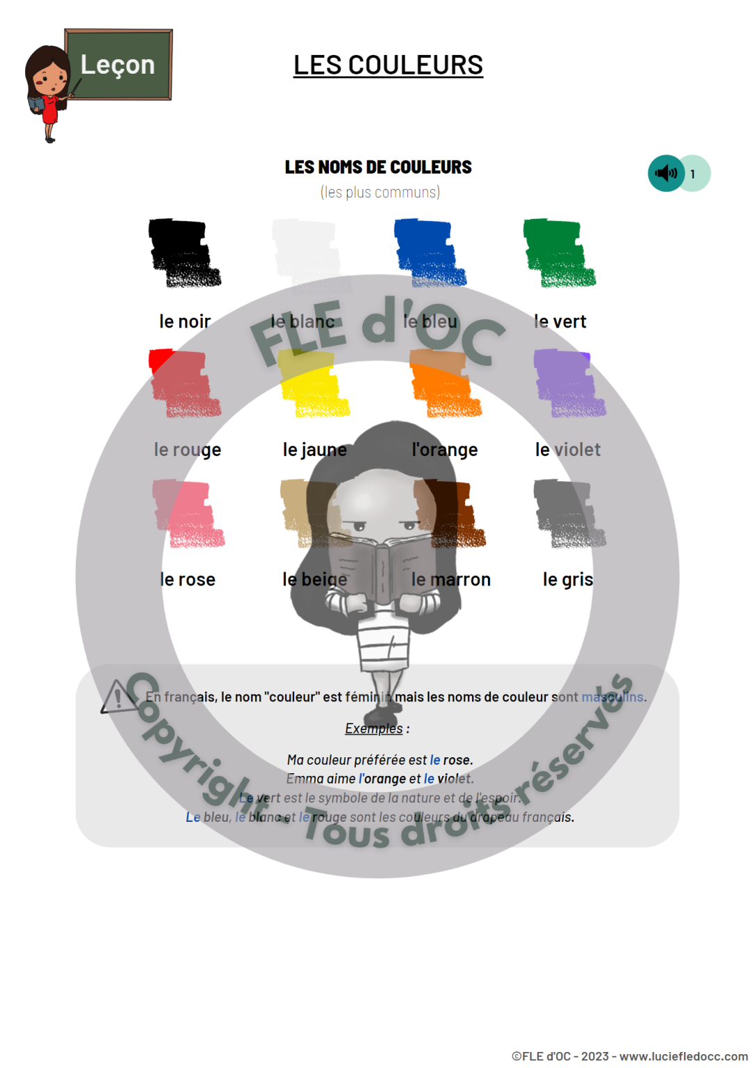 Boutique - Leçon - Les couleurs (A1-A2) - FLE d'OC