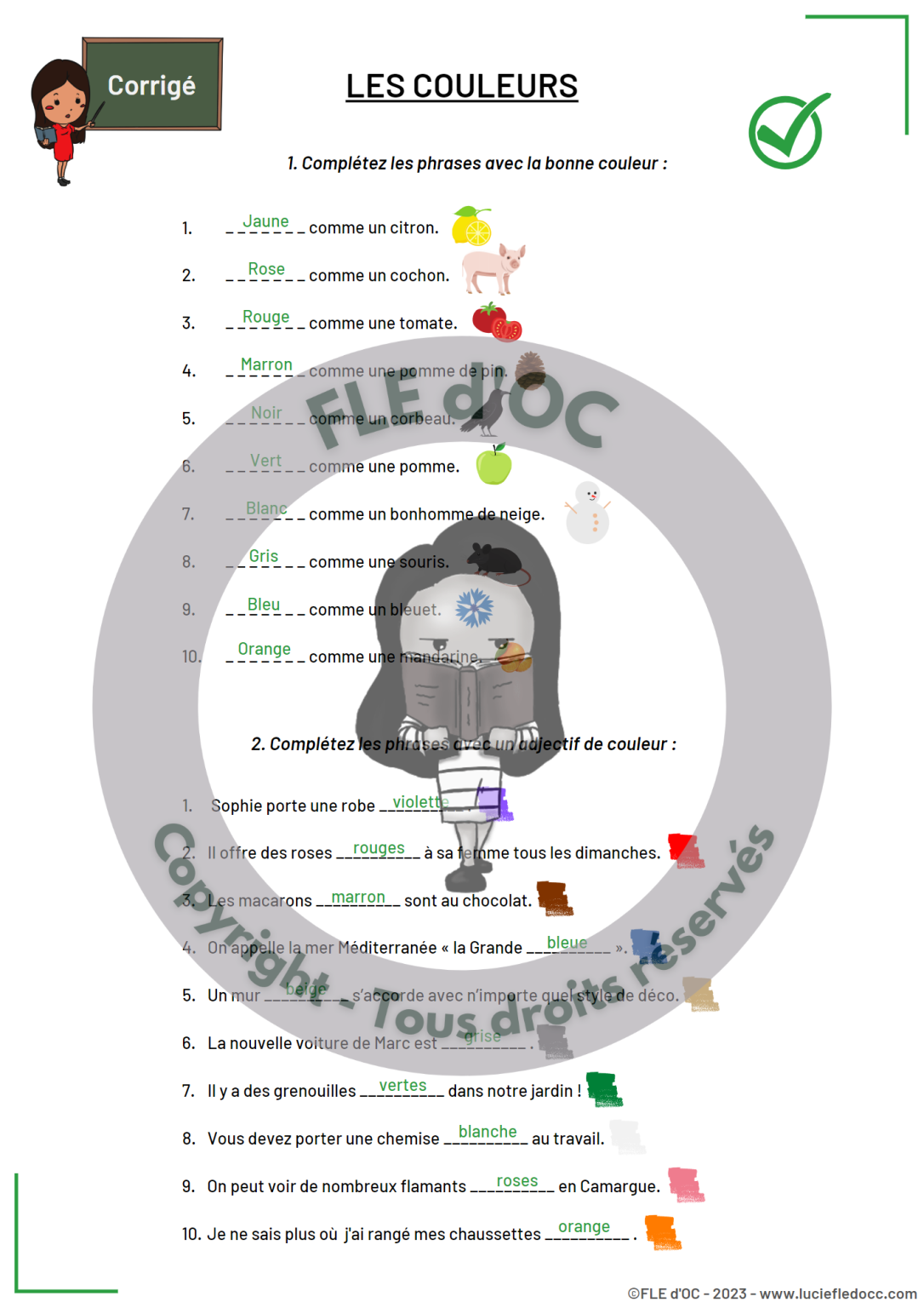 Boutique - Leçon - Les couleurs (A1-A2) - FLE d'OC
