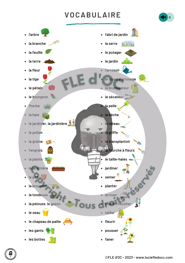 Boutique - Flashcards - Le jardinage (A1) - FLE d'OC