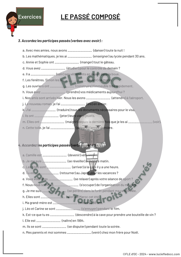 Boutique - Cahier d'exercices - Le passé composé (A2-B1) - FLE d'OC