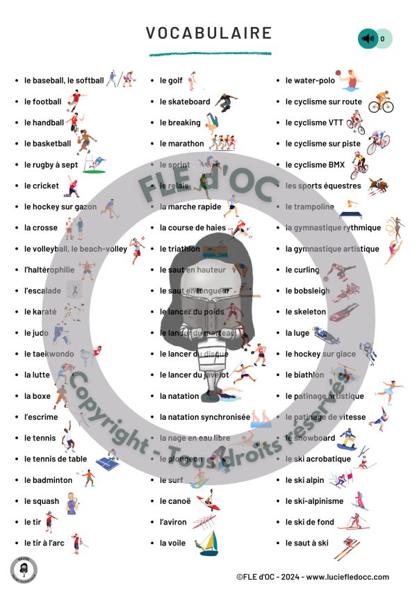Boutique - Flashcards - Les sports aux JO (A1) - FLE d'OC