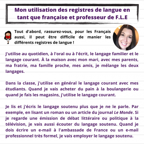 Communication : les registres de langue (B1-B2) - FLE d'OC - Langue