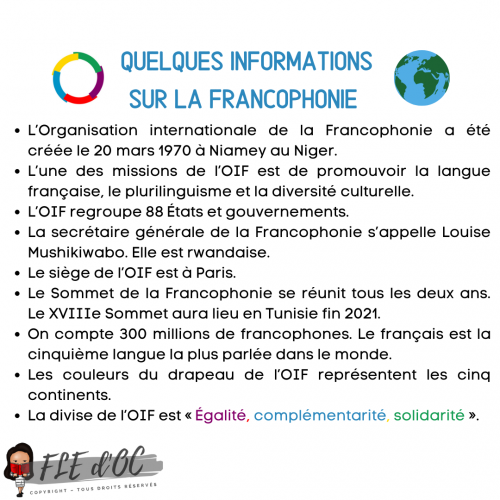 20 Mars : Journée Internationale de la Francophonie - FLE d'OC